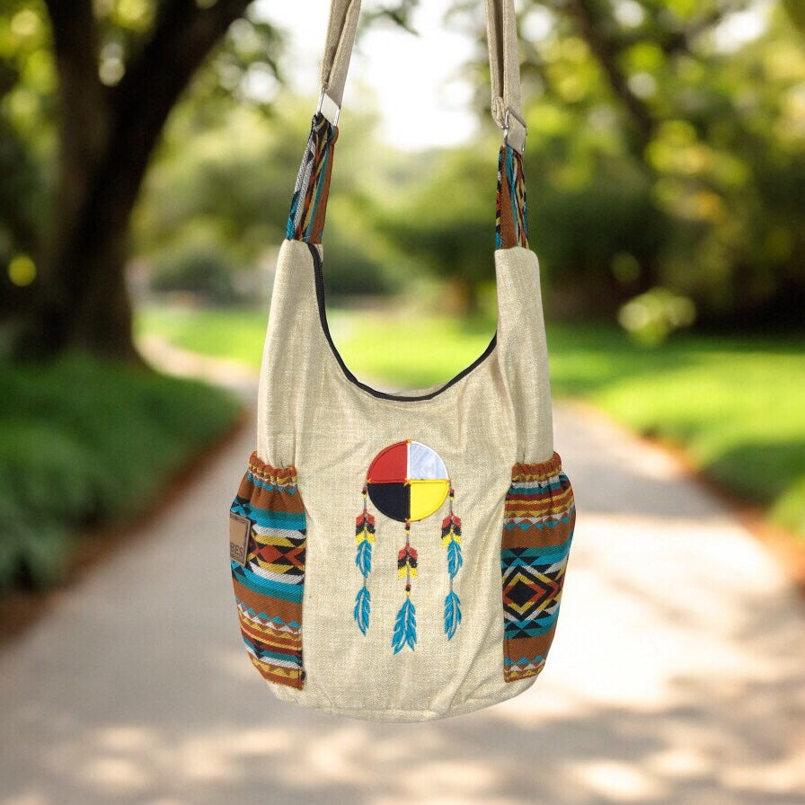 Medicine Wheel Embroidered Crossbody Bag – OldTribes