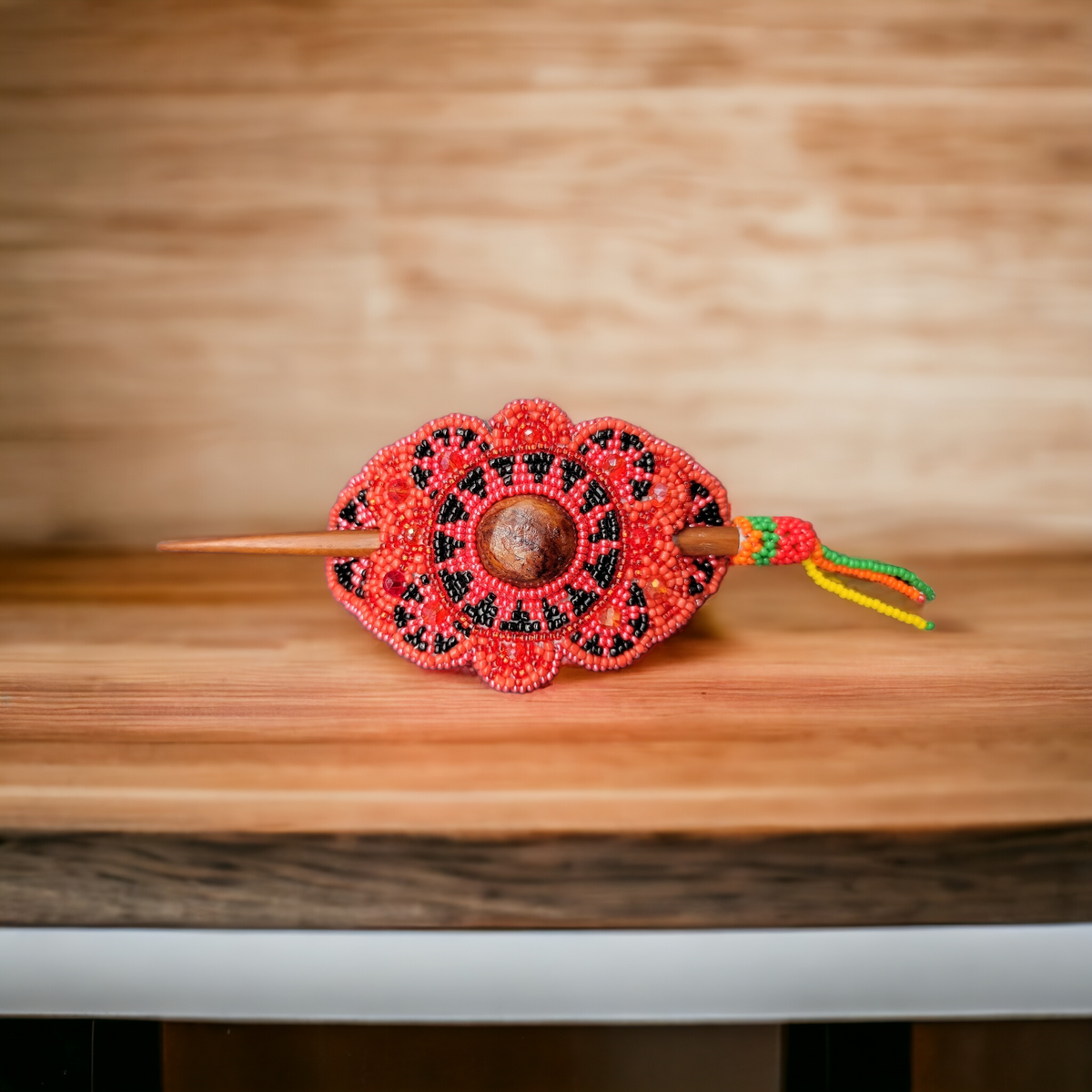 Native American Style Barrette Red accent – OldTribes