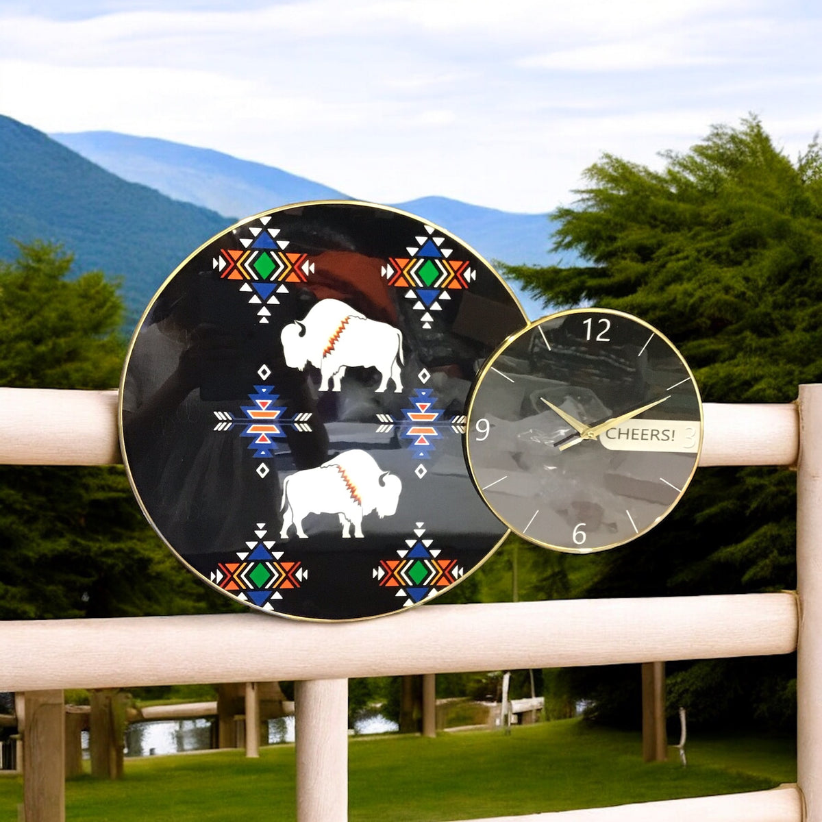 Bull Native Wall Clock – OldTribes