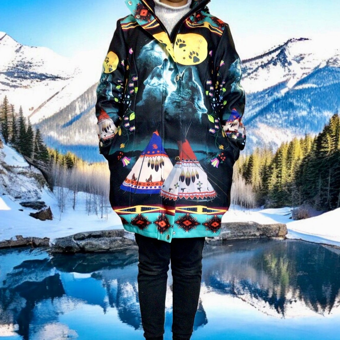 Eternal Wolf 3/4-Length Coat – OldTribes