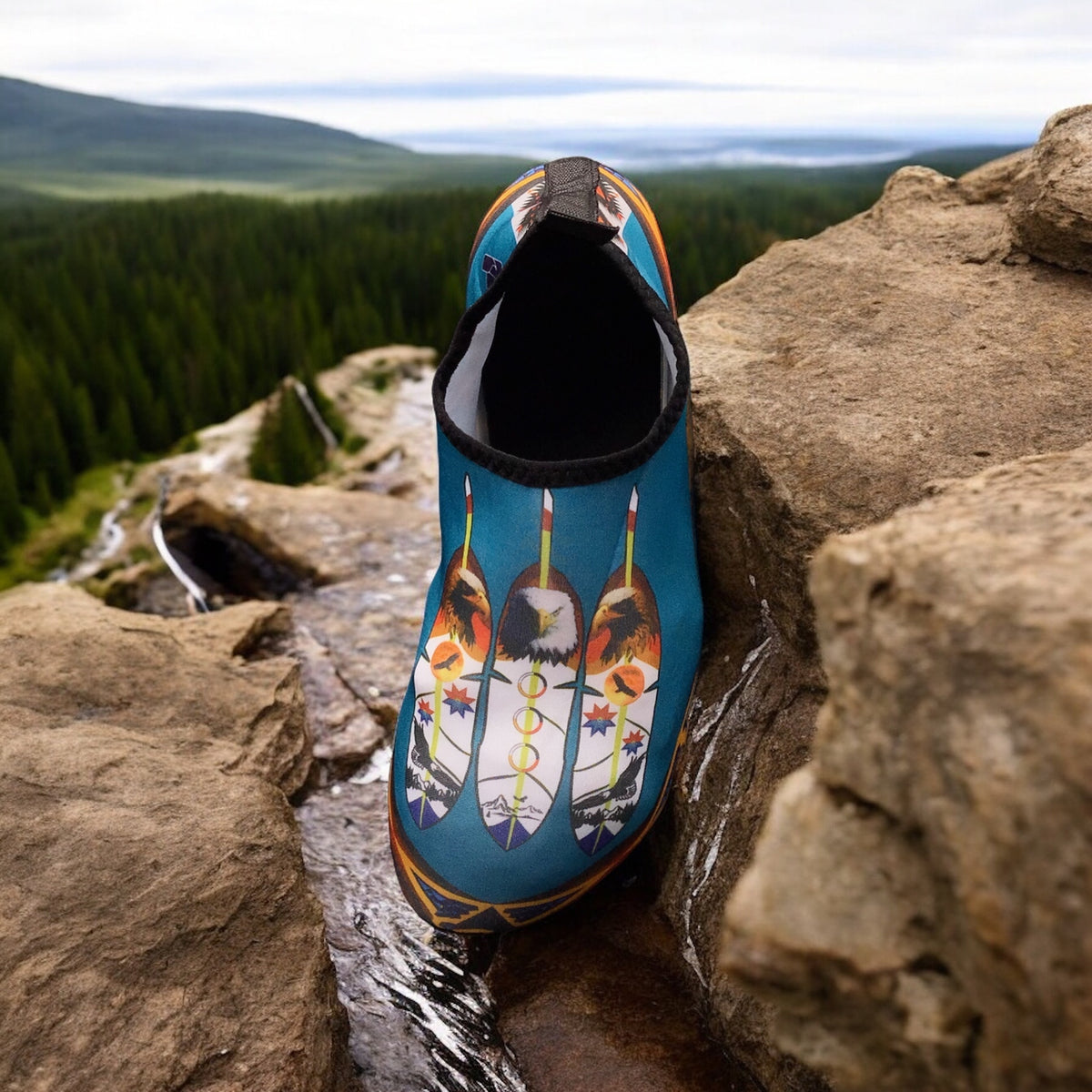 Eagle Bluish Green Native American Aqua Shoes – OldTribes
