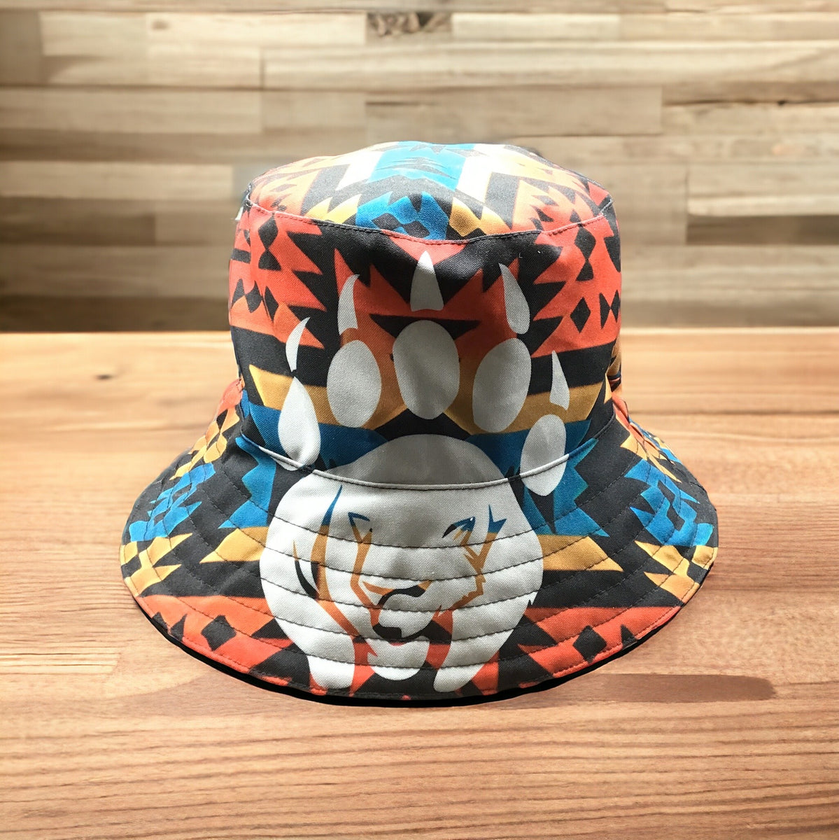 Blue and Red Native design Bucket Hat ( bear) – OldTribes