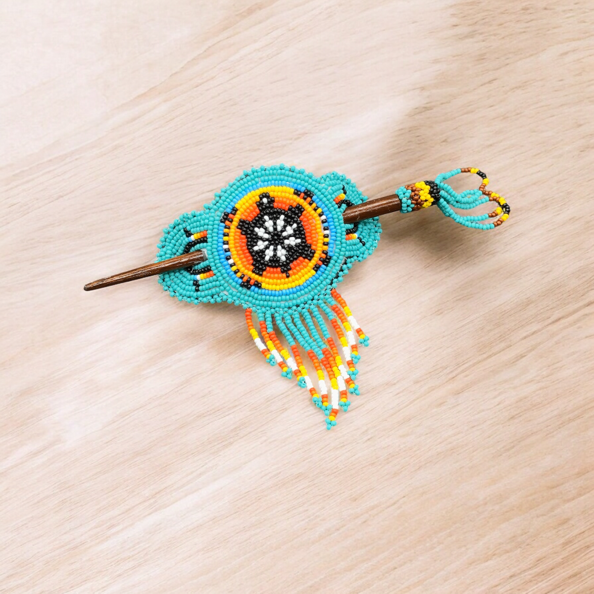 Native American Beaded Barrette with Fringes (12) – OldTribes