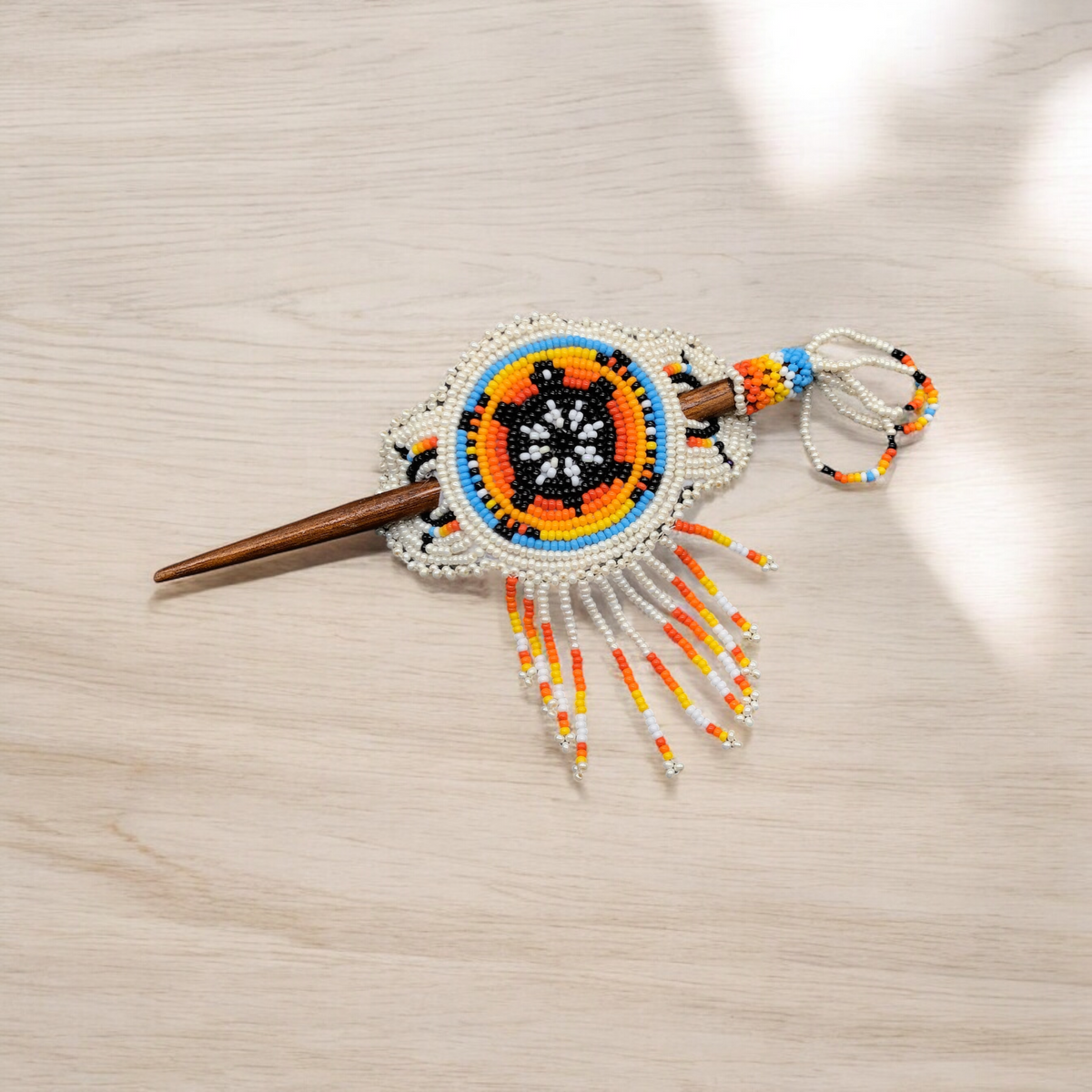 Native American Beaded Barrette with Fringes (8) – OldTribes