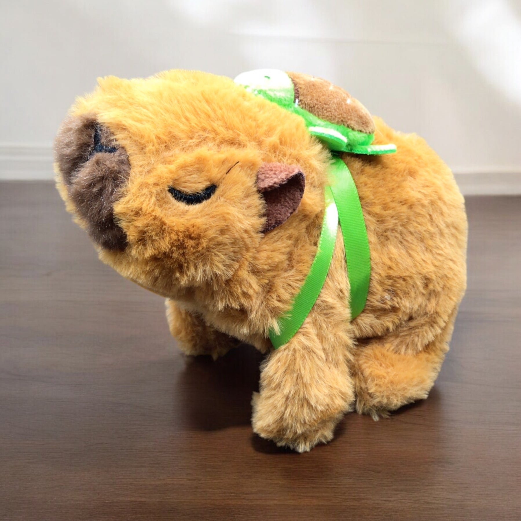 Kids Electronic Pet Walking Capybara Plush Toy With Turtle Backpack ...