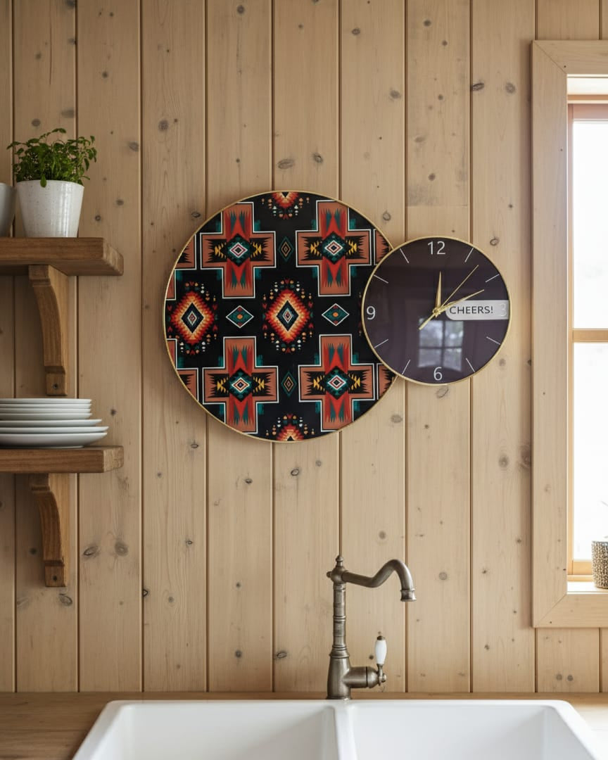 Native Patterm Wall Clock – OldTribes