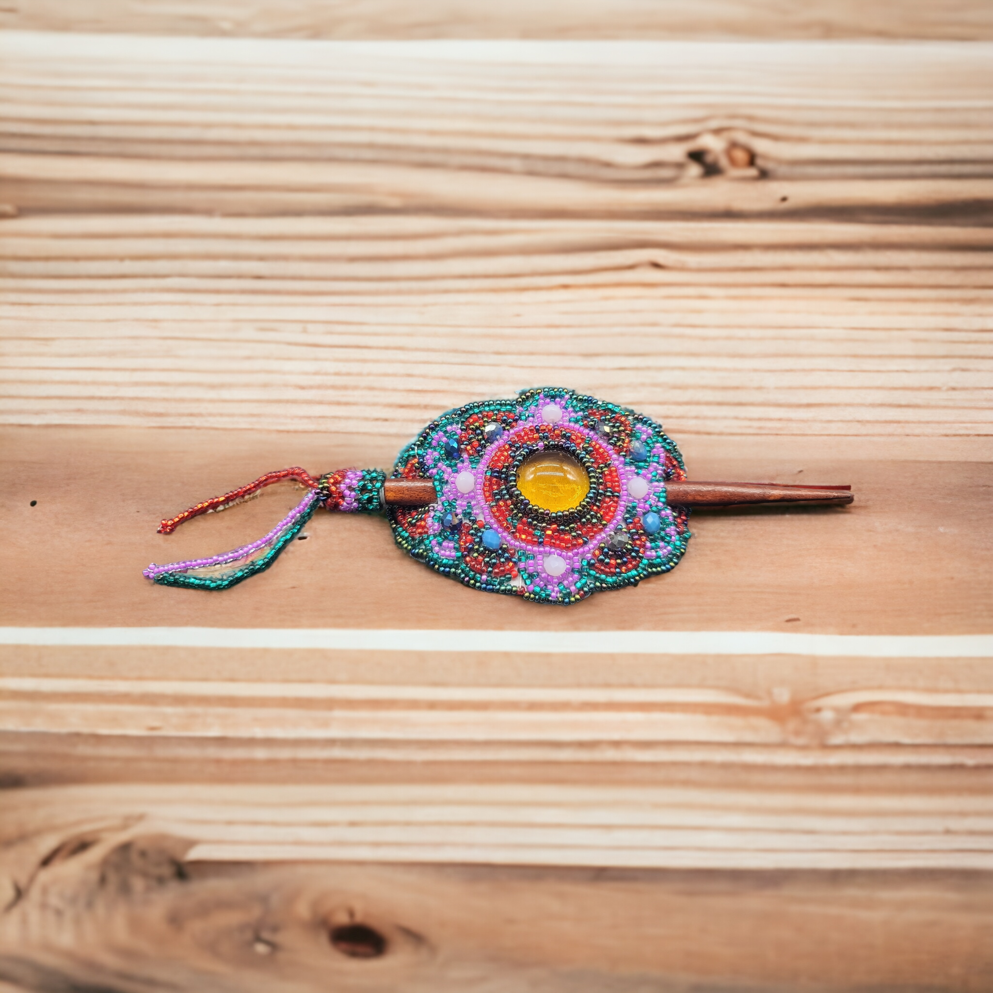 Native American Style Barrette Purple accent – OldTribes